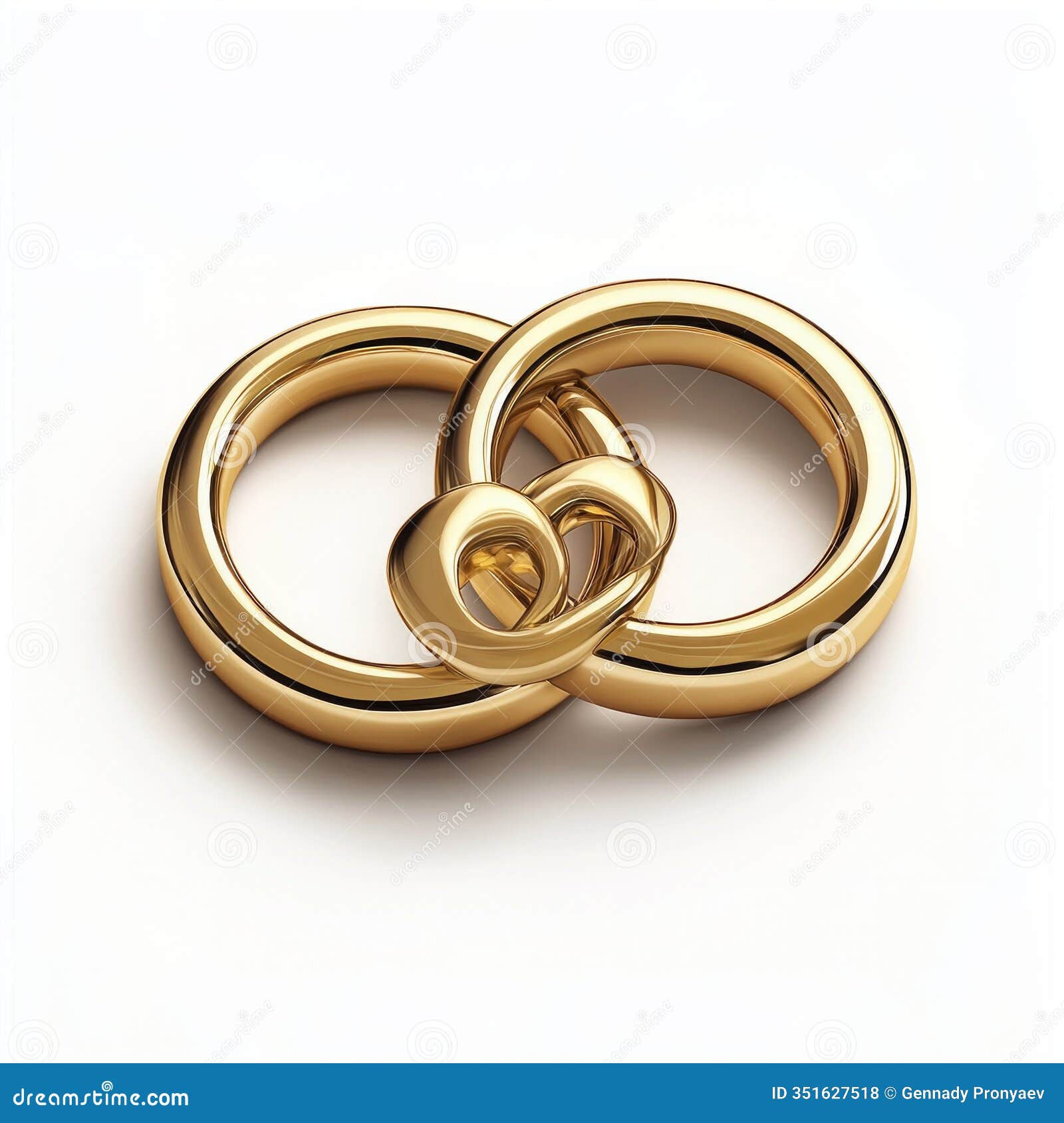 Interlocking Gold Wedding Rings on White Background Stock Photo - Image ...
