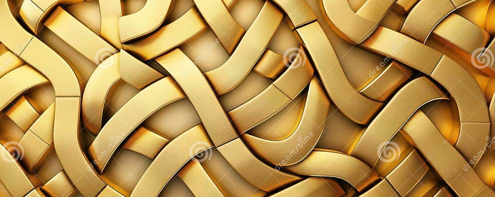 Interlocking Golden Geometric Shapes Create a Stunning Abstract 3D ...