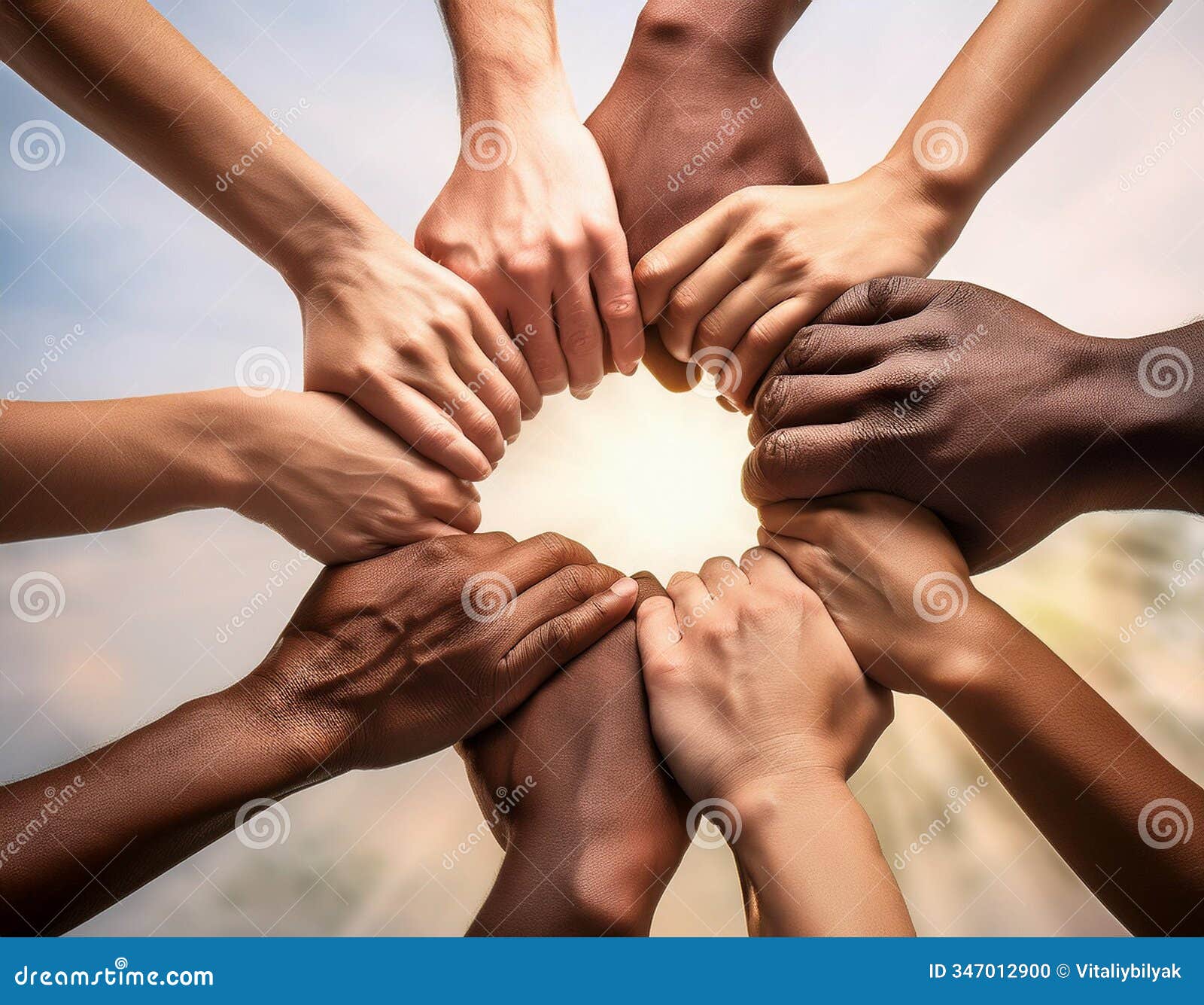 Interlocking Hands Forming a Circular Shape, Representing Unity in ...