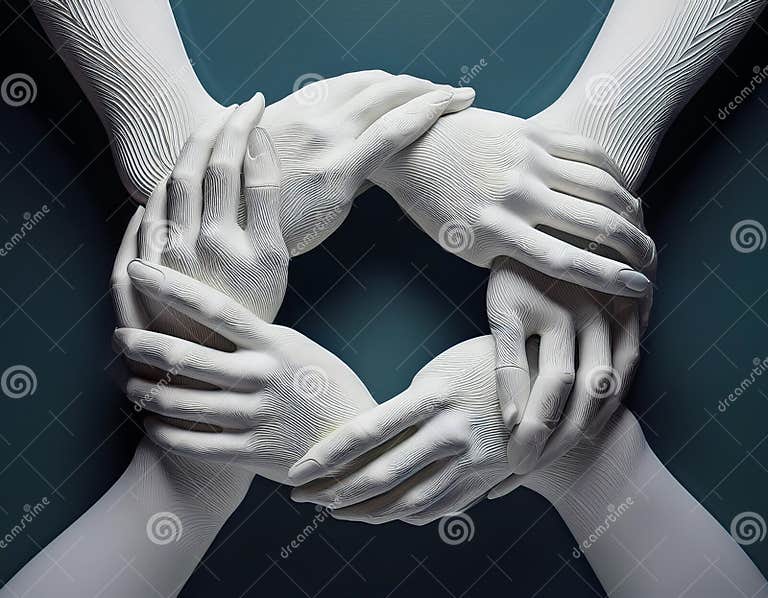 Interlocking Hands Forming a Circular Shape, Representing Unity in ...
