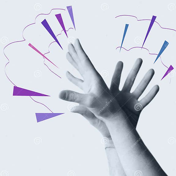 Interlocking Human Hands with a Painted Splash of Fingers. Hand ...