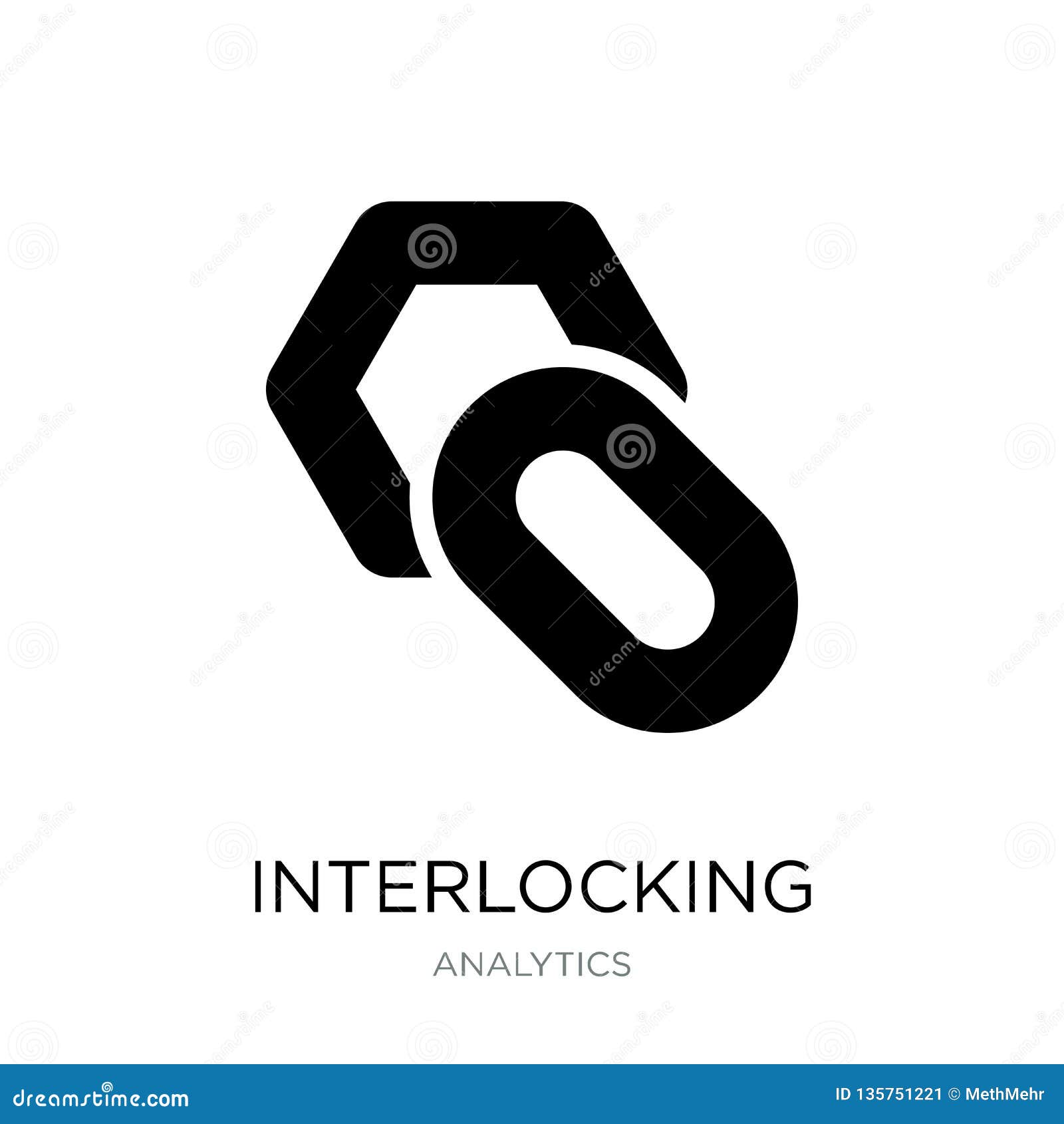 Interlocking Icon in Trendy Design Style. Interlocking Icon Isolated on ...