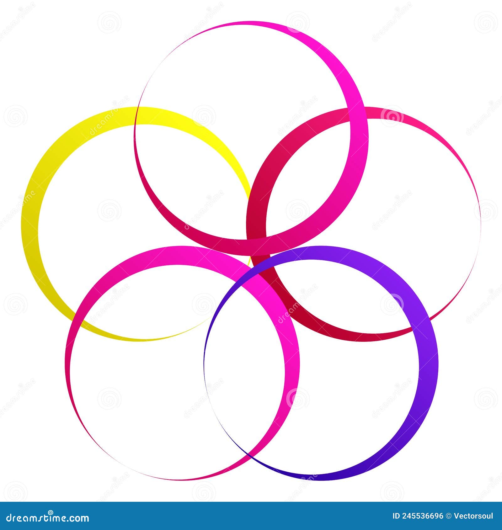 Interlocking, Interlace Circles Circular Geometric Icon, Logo Stock ...