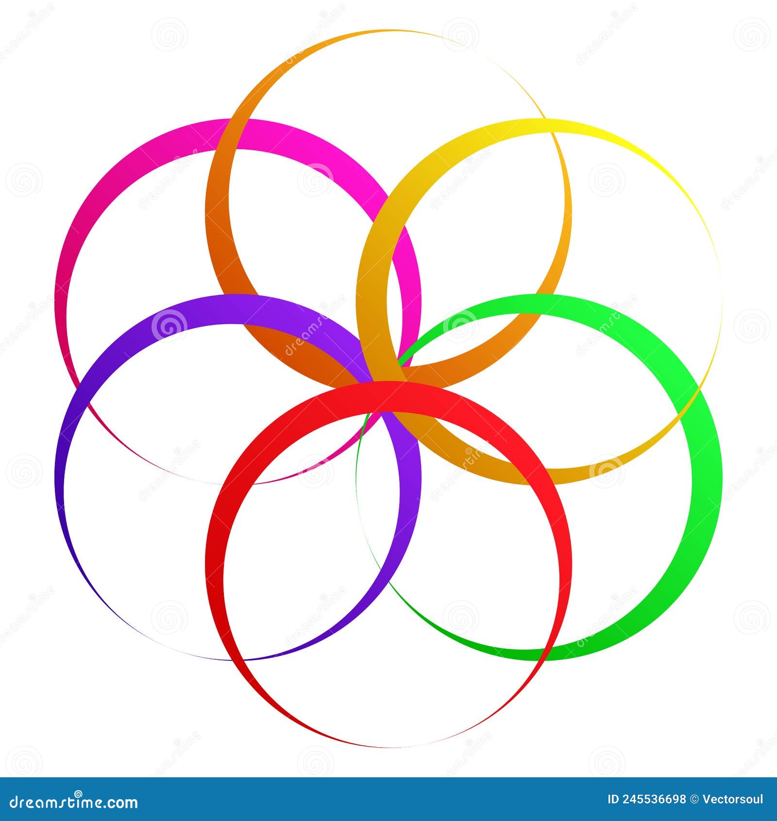 Interlocking, Interlace Circles Circular Geometric Icon, Logo Stock ...