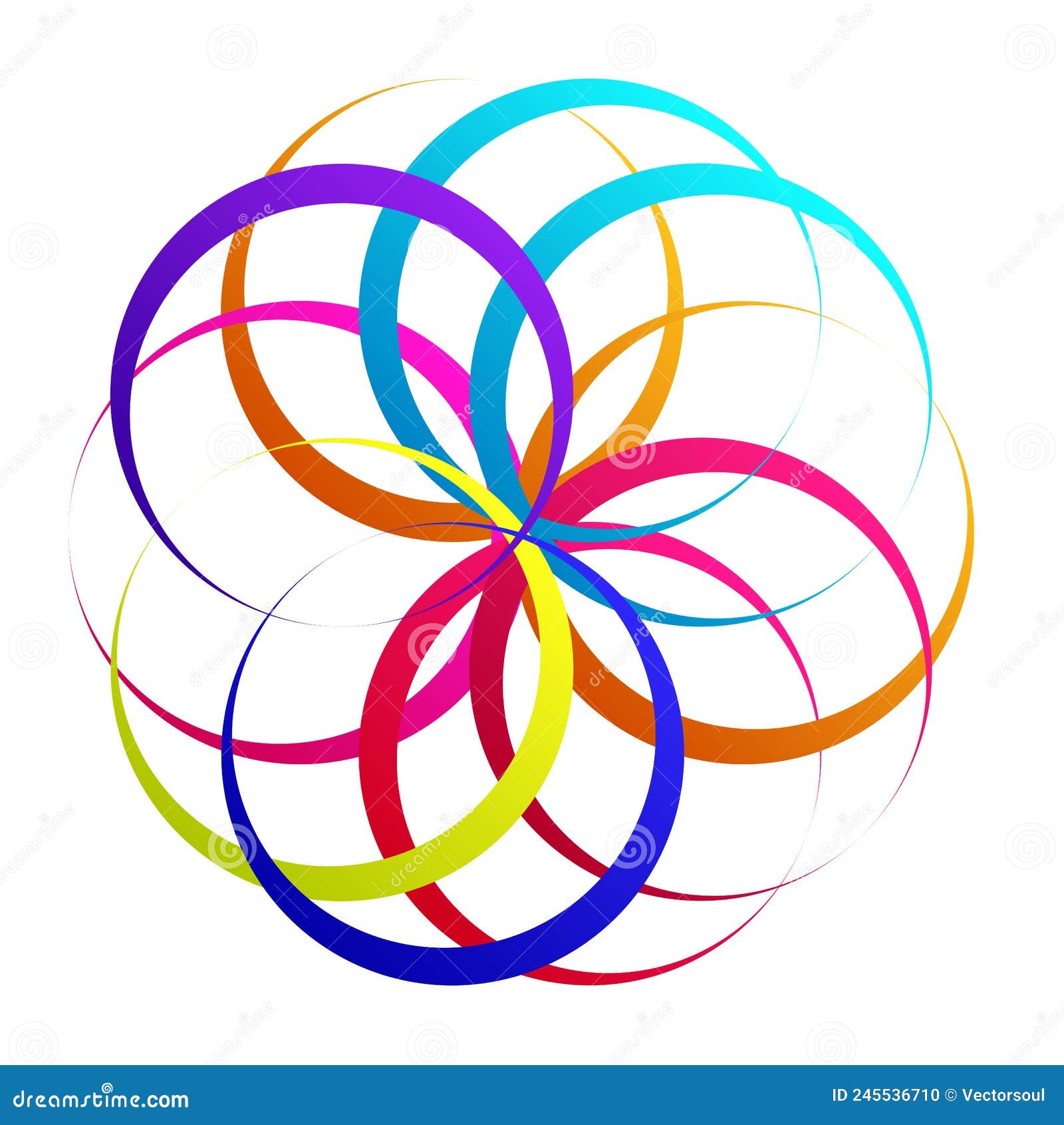 Interlocking, Interlace Circles Circular Geometric Icon, Logo Stock ...