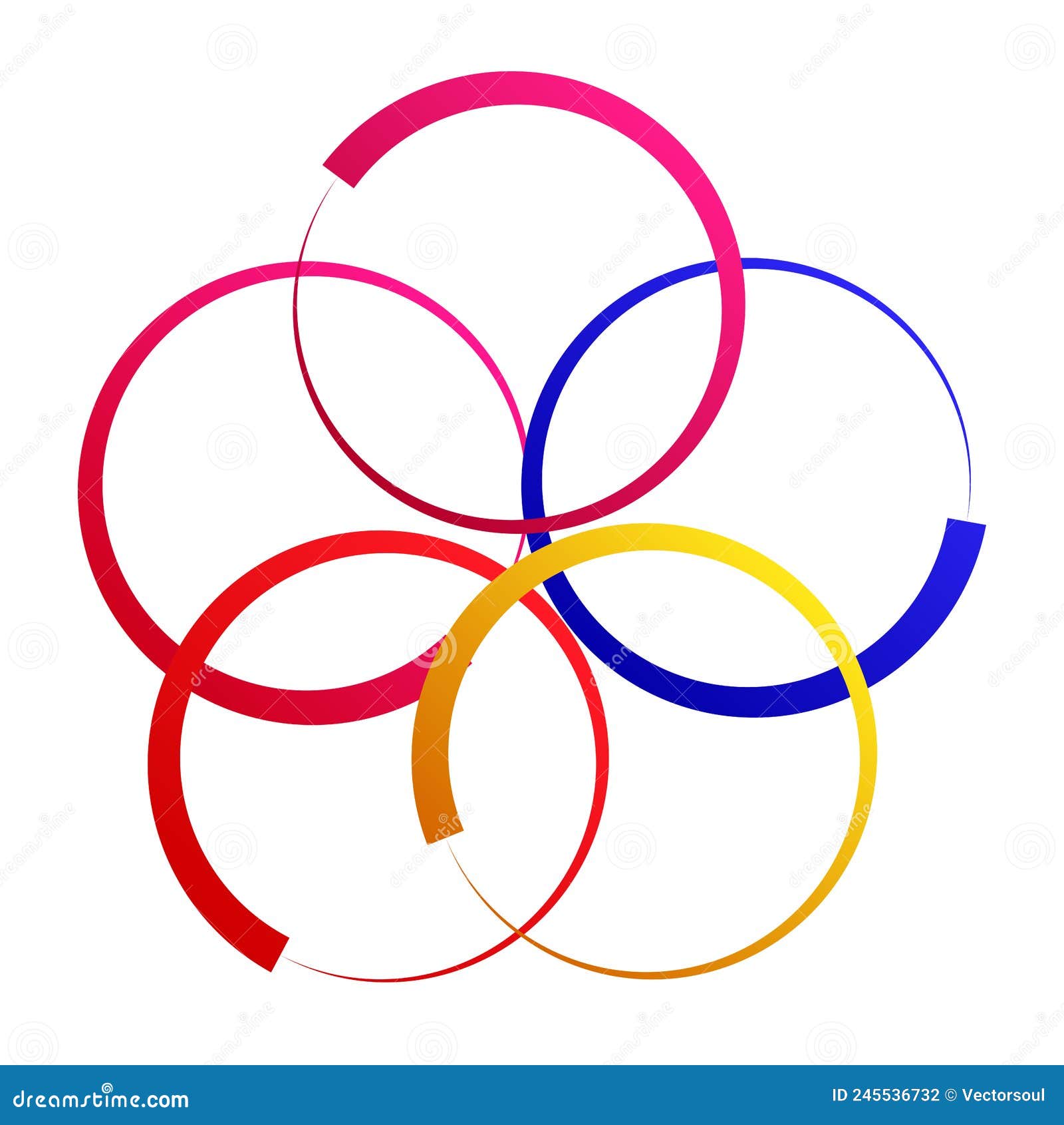 Interlocking, Interlace Circles Circular Geometric Icon, Logo Stock ...