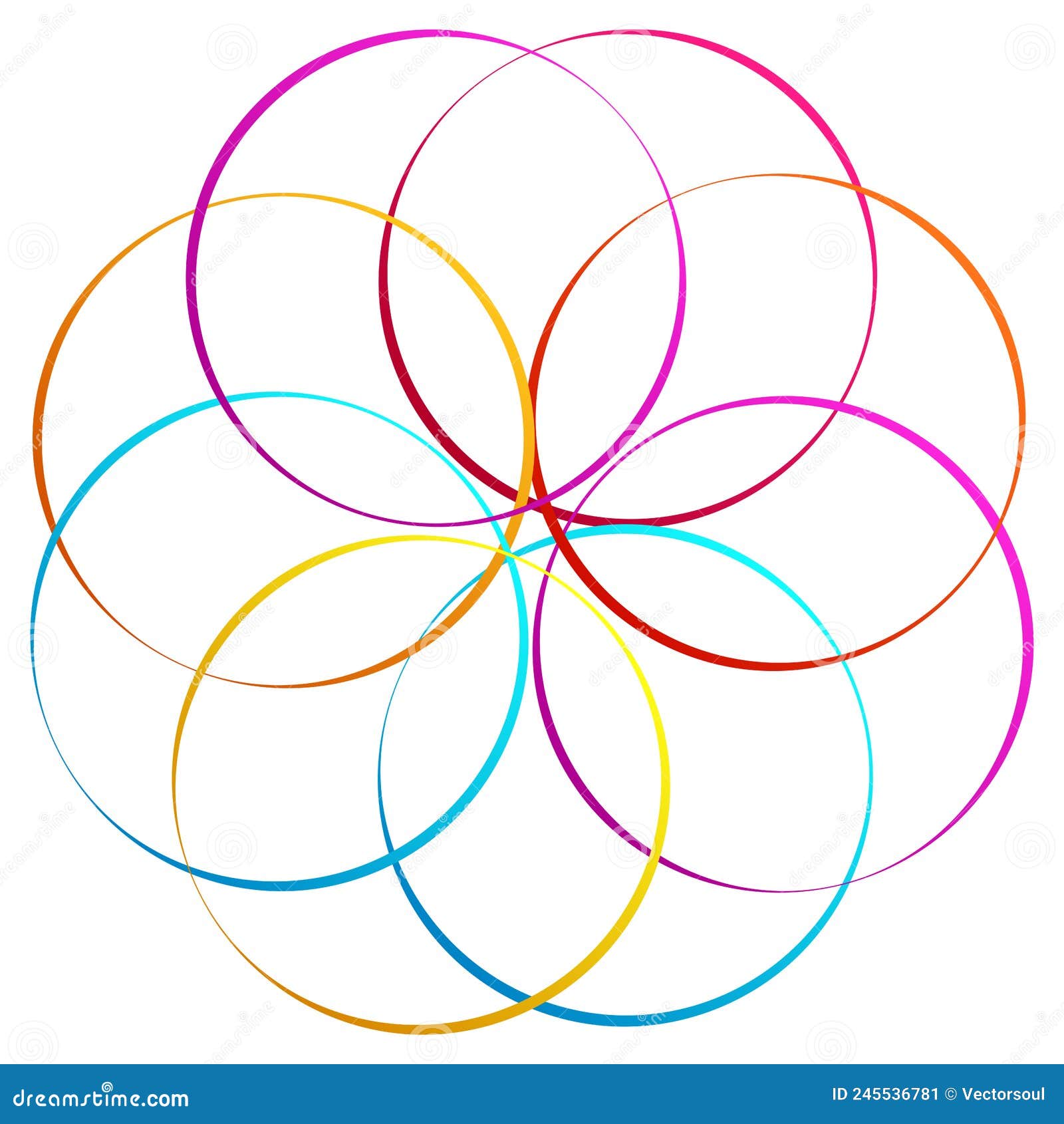 Interlocking, Interlace Circles Circular Geometric Icon, Logo Stock ...