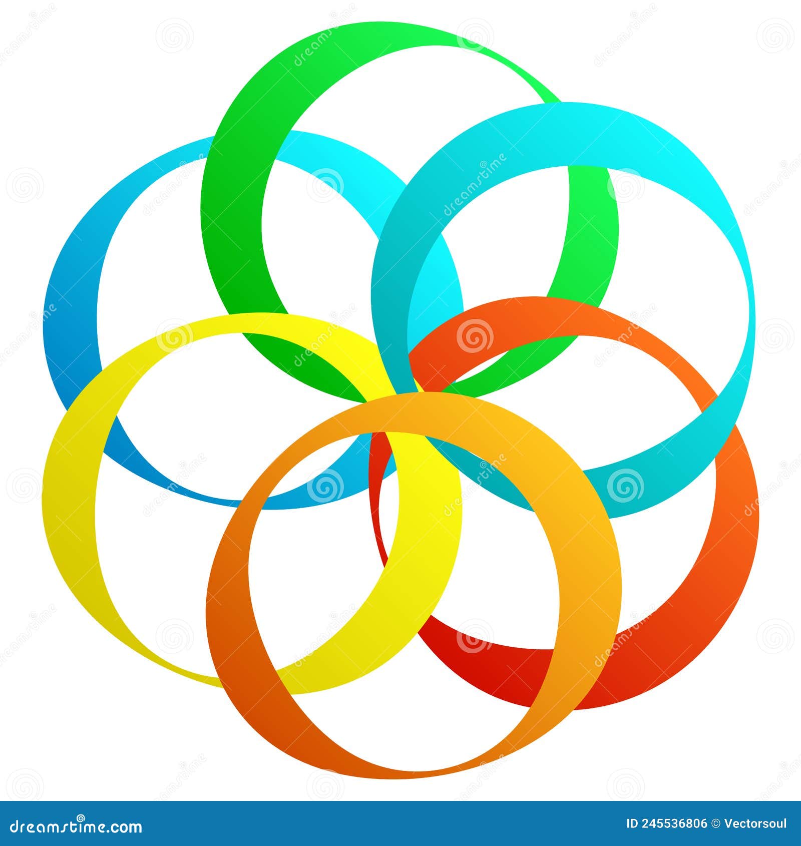 Interlocking, Interlace Circles Circular Geometric Icon, Logo Stock ...