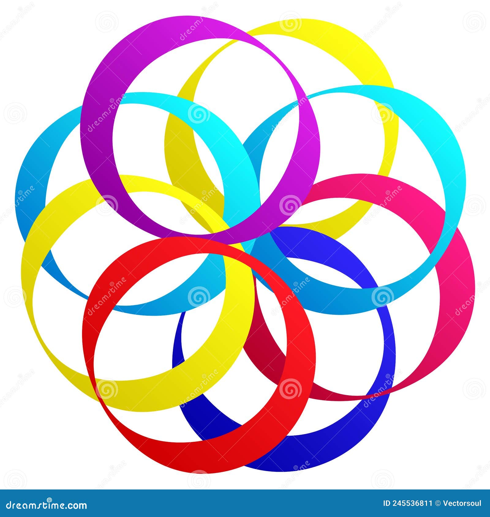 Interlocking, Interlace Circles Circular Geometric Icon, Logo Stock ...