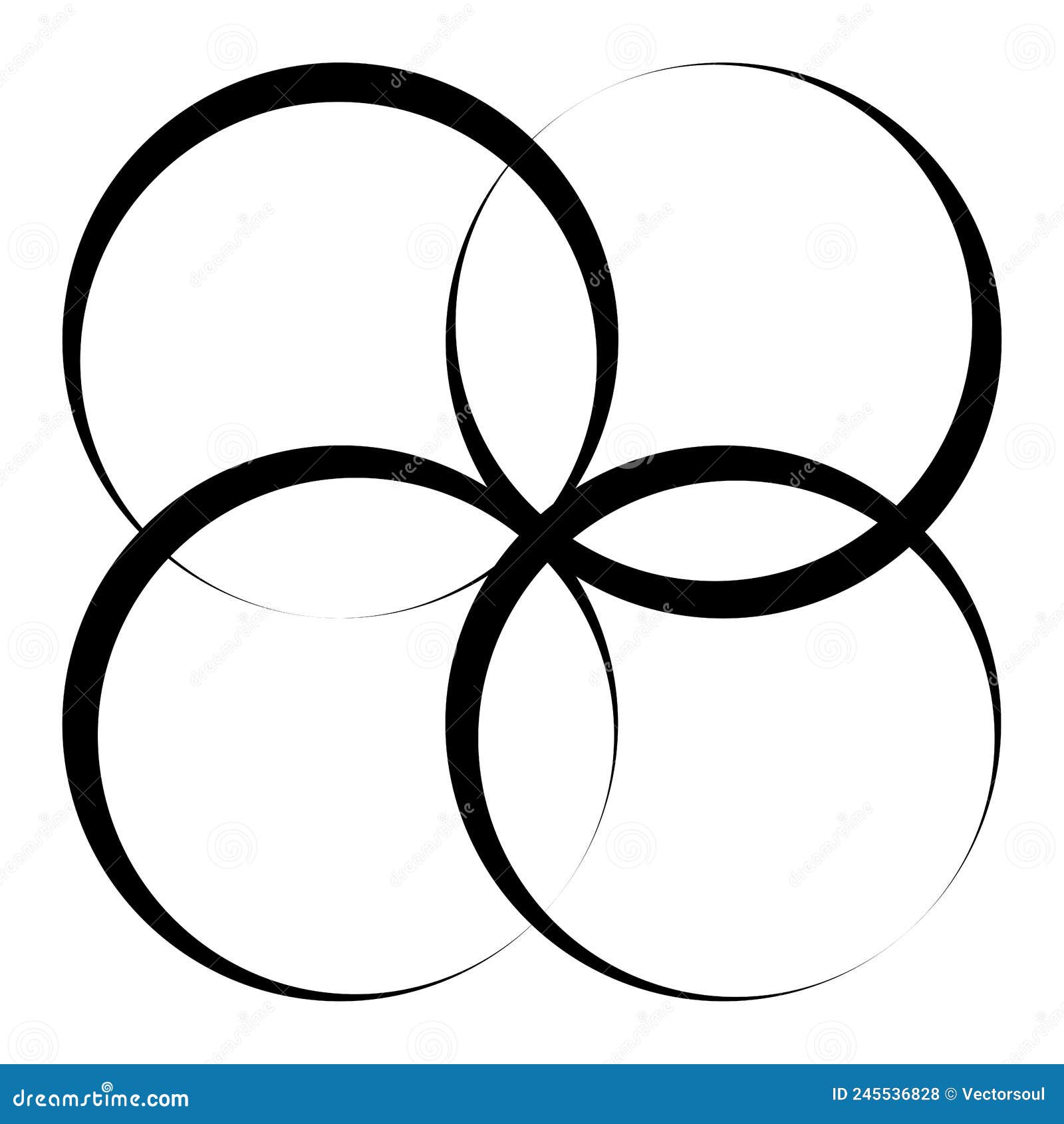 Interlocking, Interlace Circles Circular Geometric Icon, Logo Stock ...