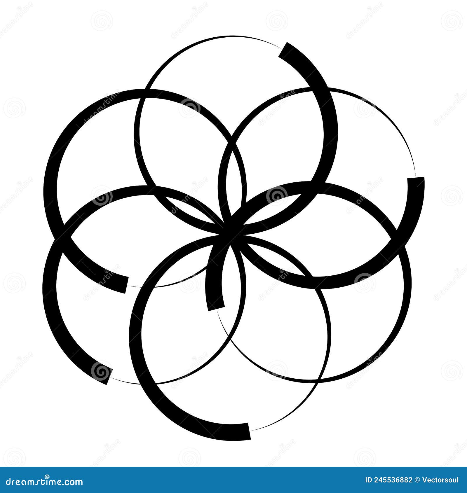Interlocking, Interlace Circles Circular Geometric Icon, Logo Stock ...