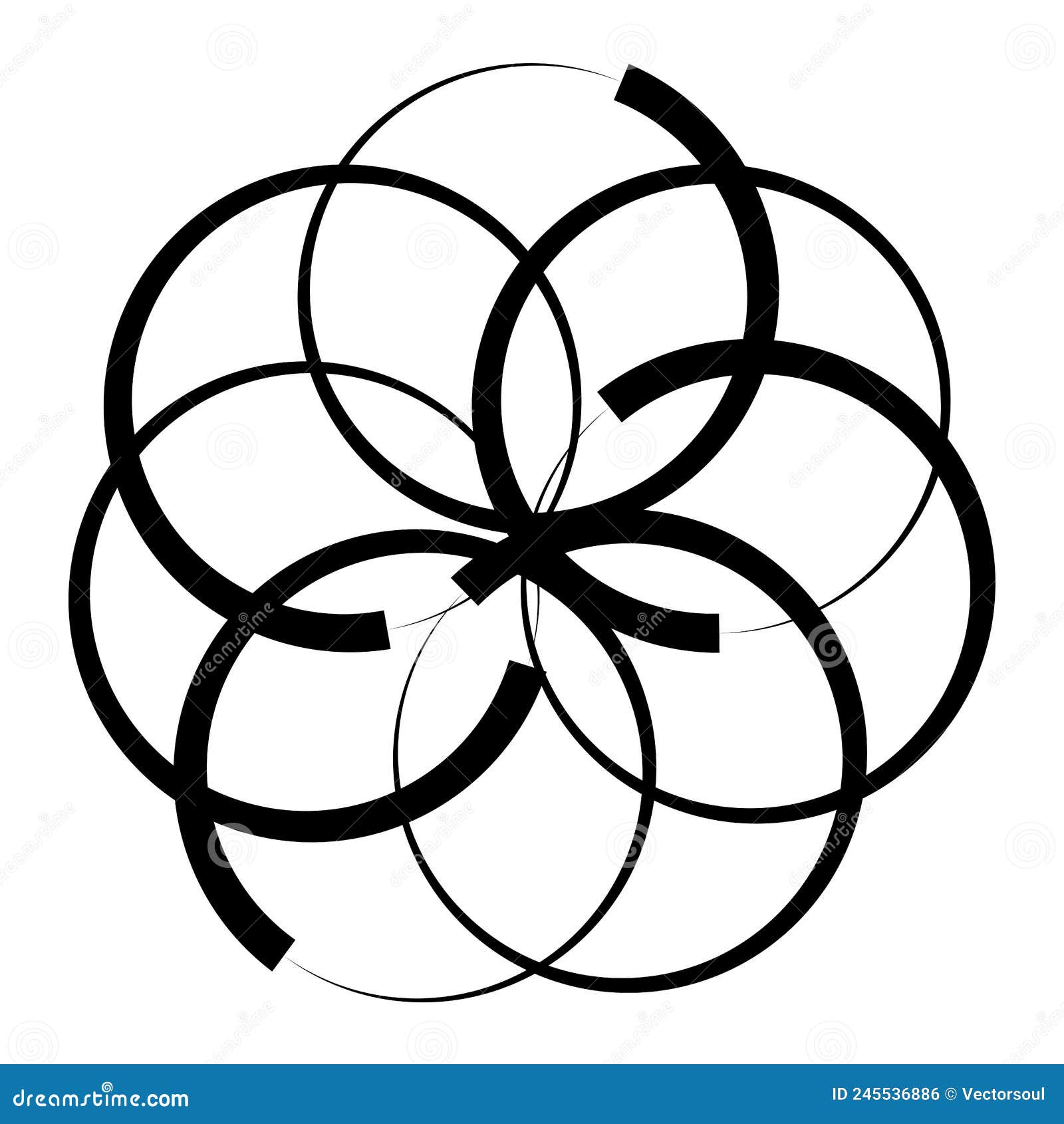 Interlocking, Interlace Circles Circular Geometric Icon, Logo Stock ...