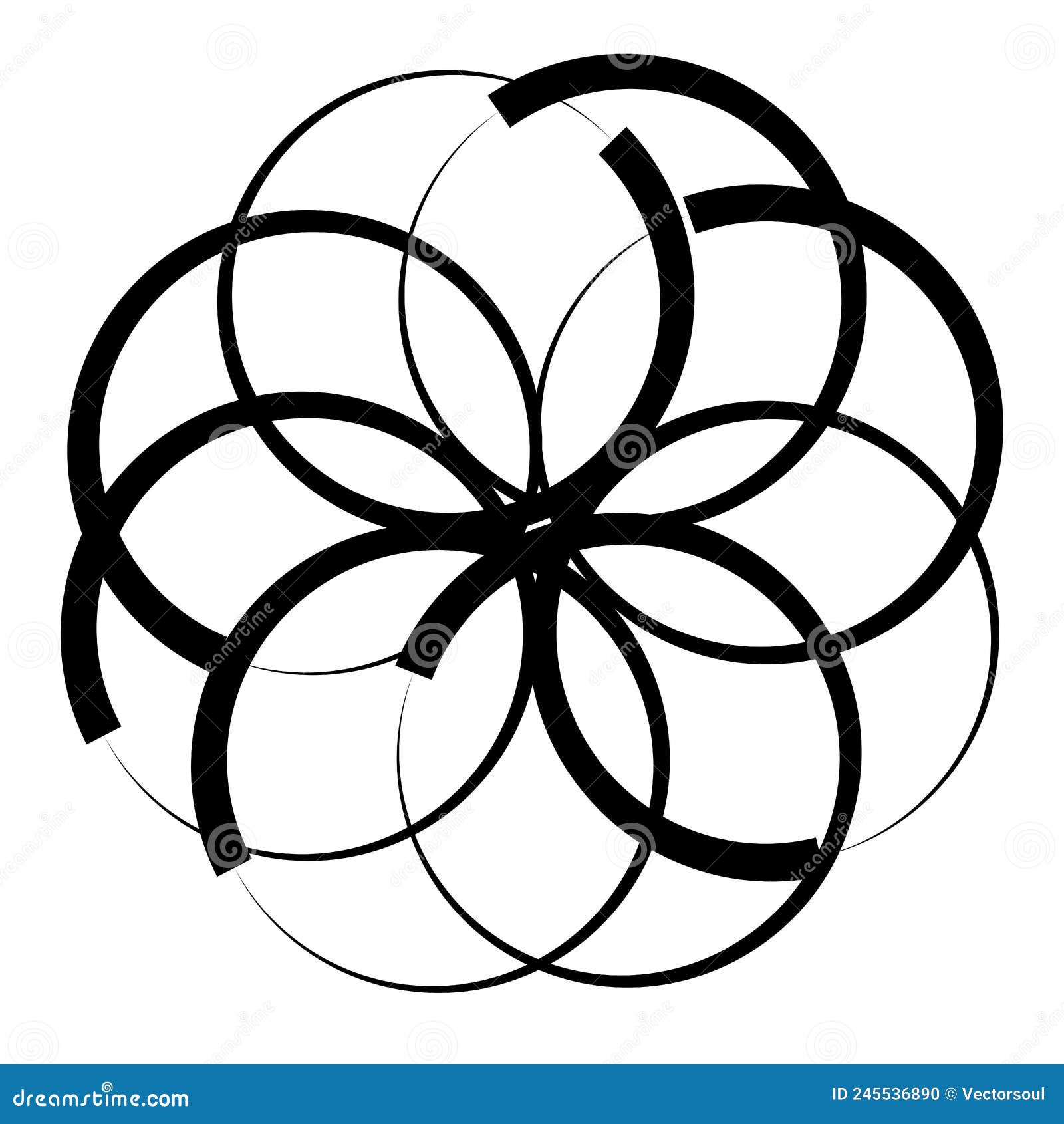 Interlocking, Interlace Circles Circular Geometric Icon, Logo Stock ...