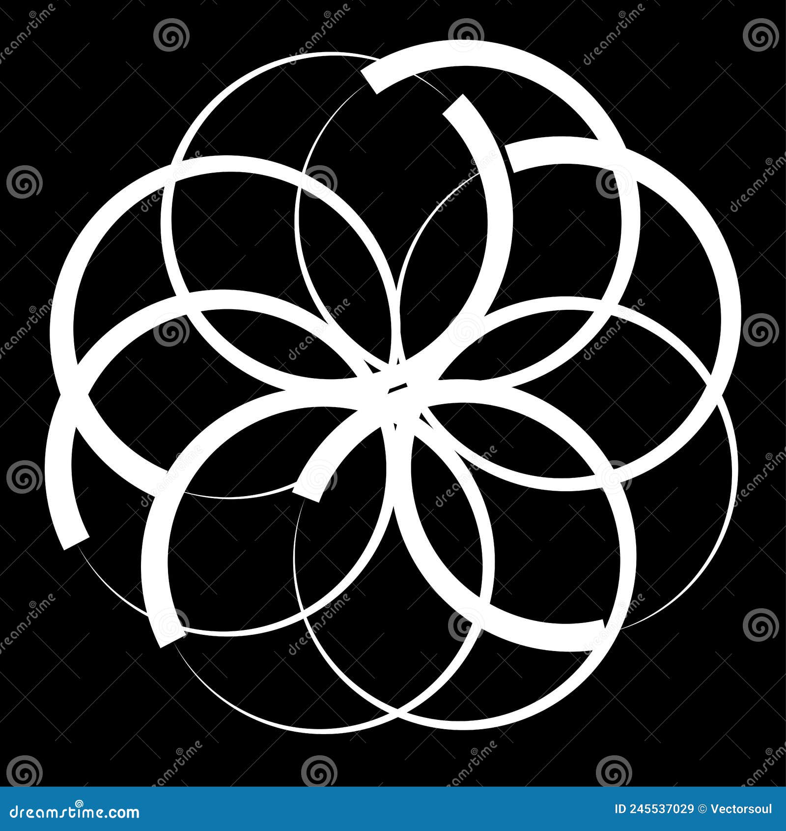 Interlocking, Interlace Circles Circular Geometric Icon, Logo Stock ...
