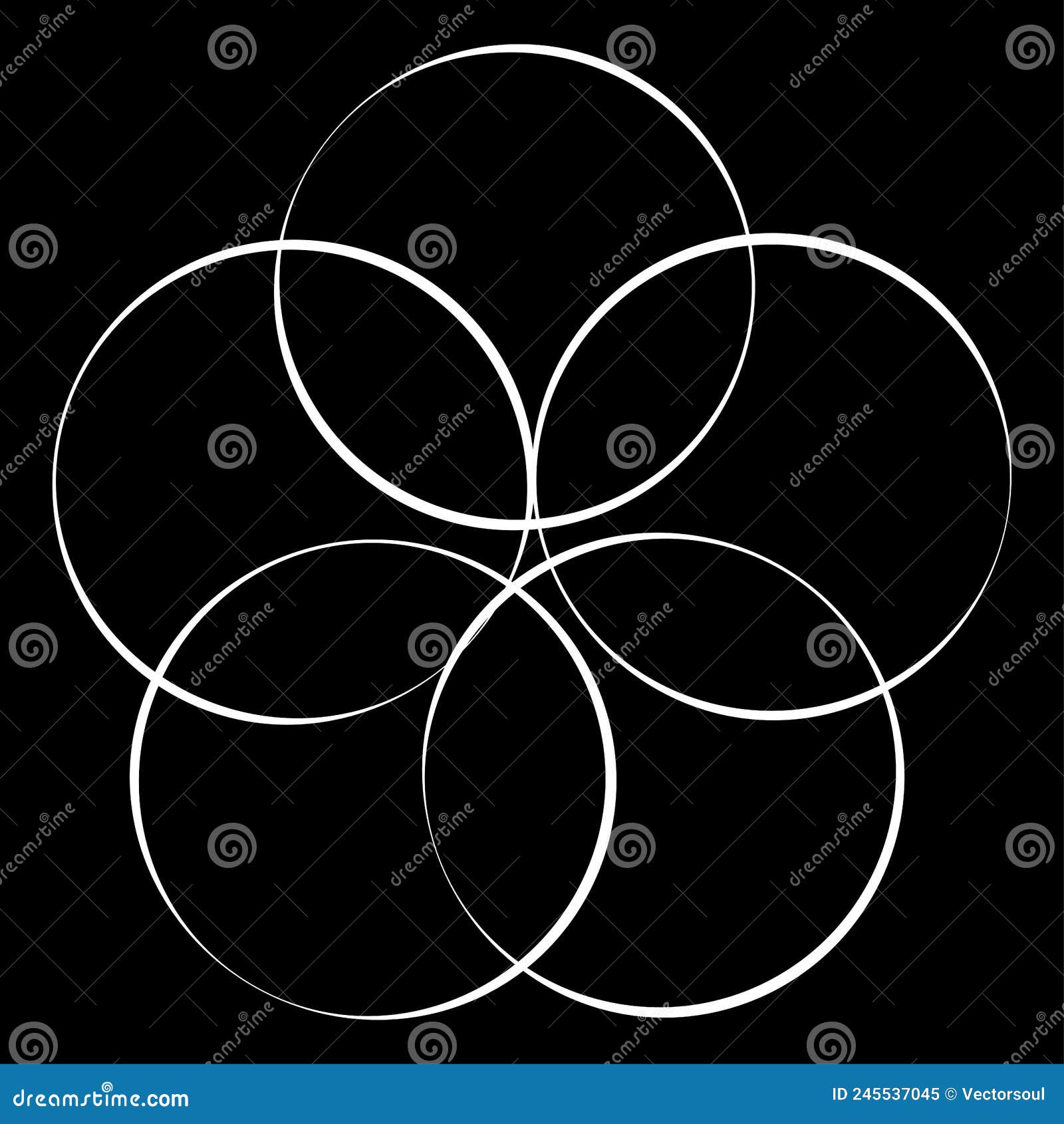 Interlocking, Interlace Circles Circular Geometric Icon, Logo Stock ...