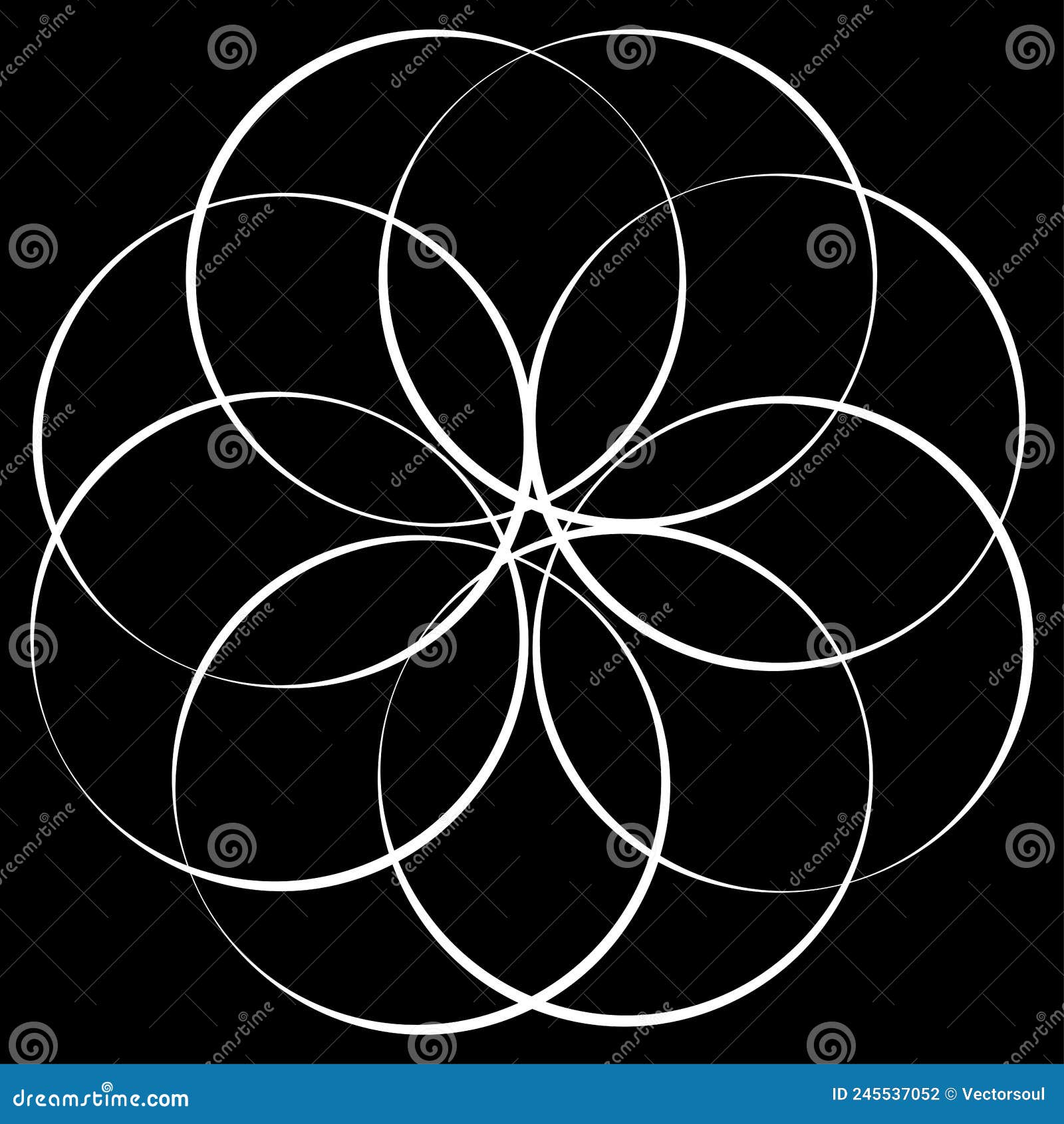 Interlocking, Interlace Circles Circular Geometric Icon, Logo Stock ...