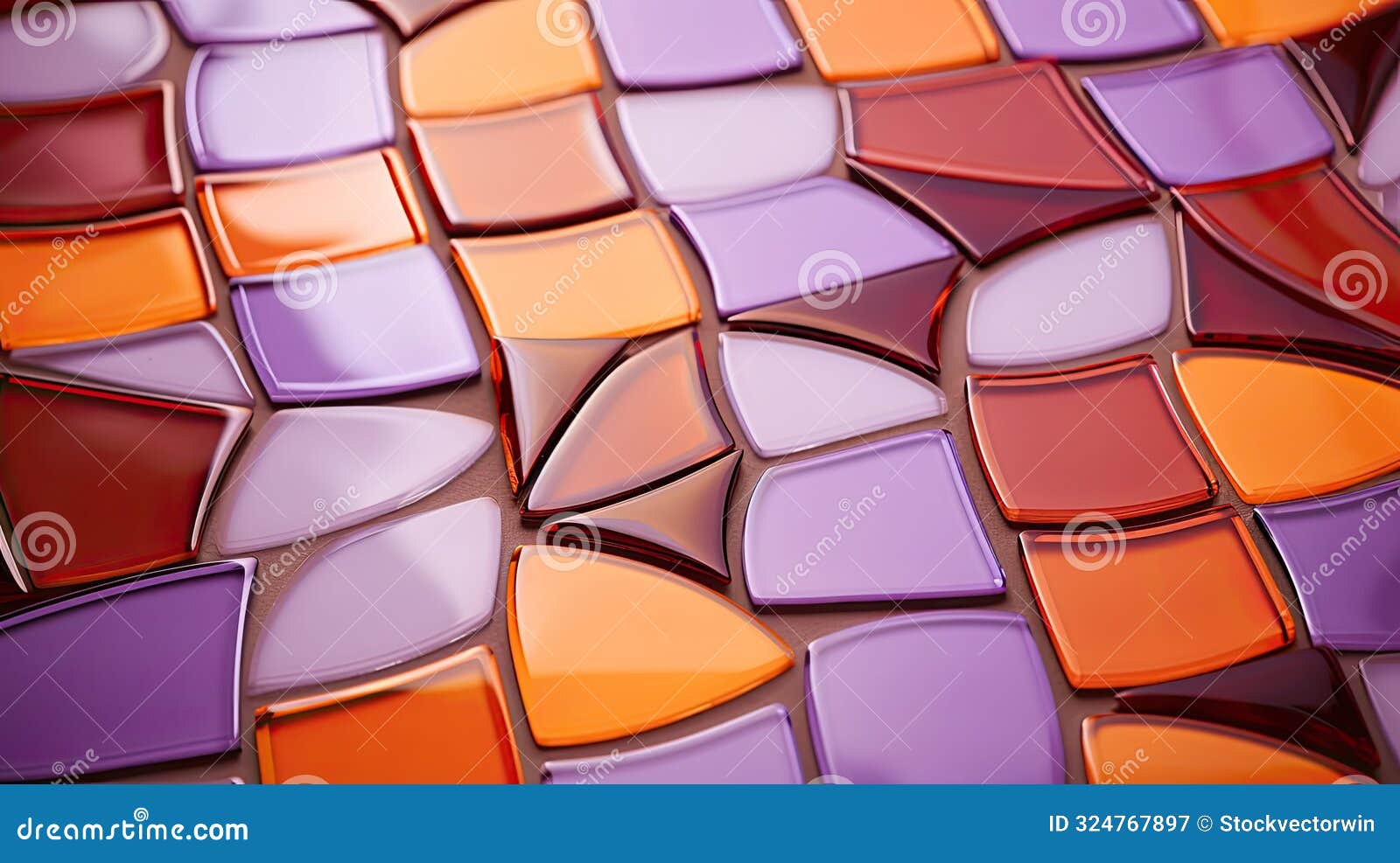 Interlocking Orange Purple Pattern Stock Illustration - Illustration of ...