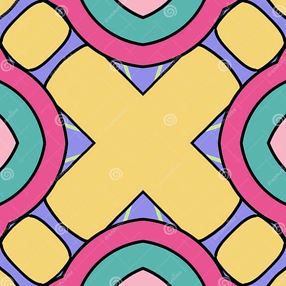 Interlocking Patterns with Vibrant Colors and Central Cross Stock ...