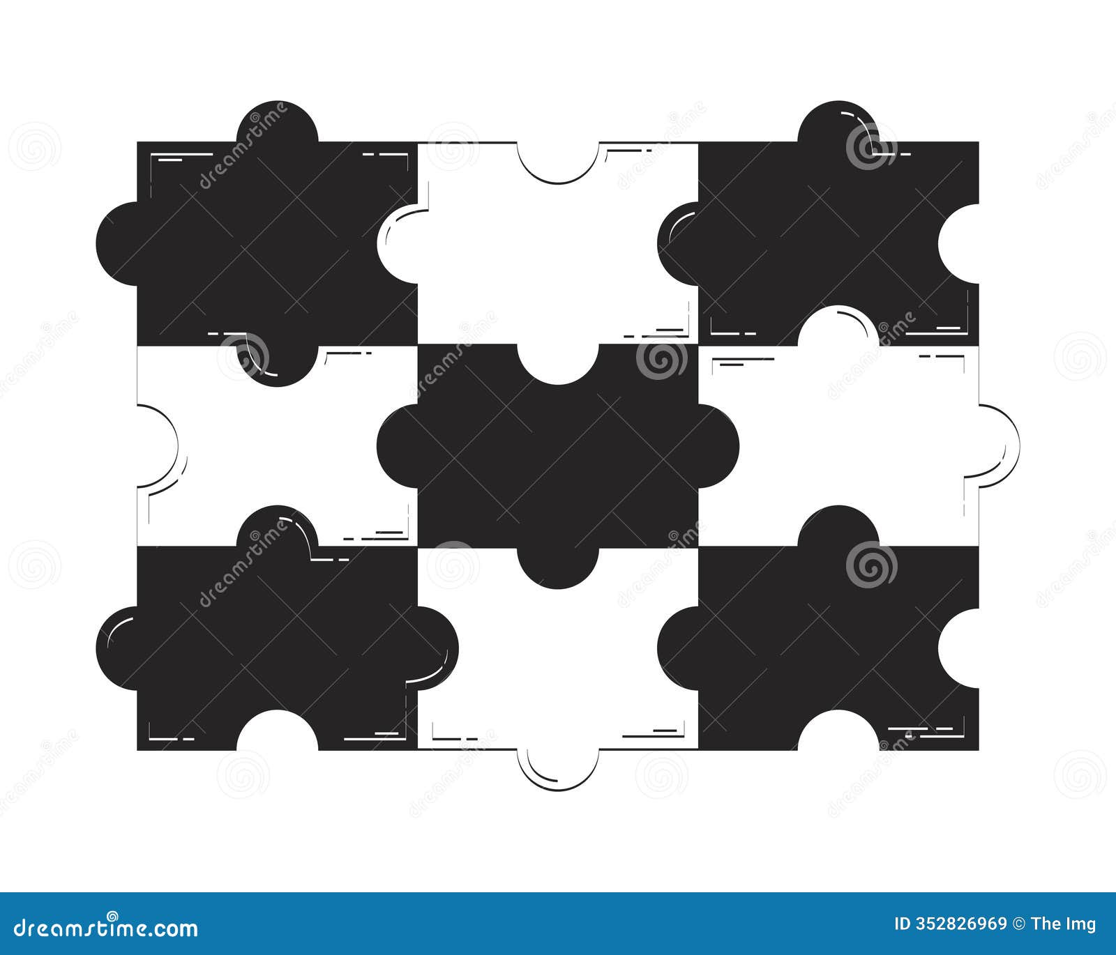 Linear Interlocking Icon From Analytics Outline Collection. Thin Line ...