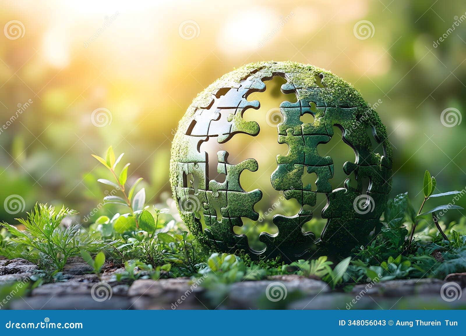 Interlocking Puzzle Pieces Forming a Spherical Globe, Symbolizing Unity ...
