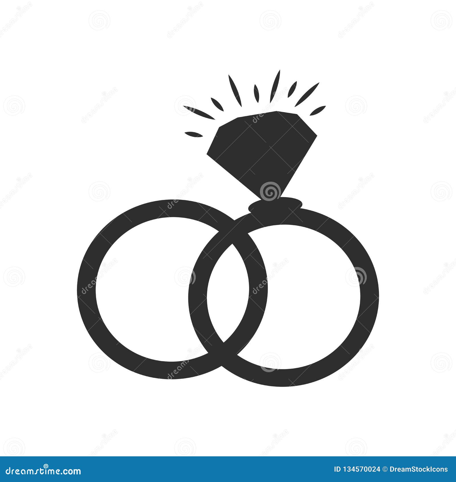 Interlocking Rings Icon Vector Sign and Symbol Isolated on White ...