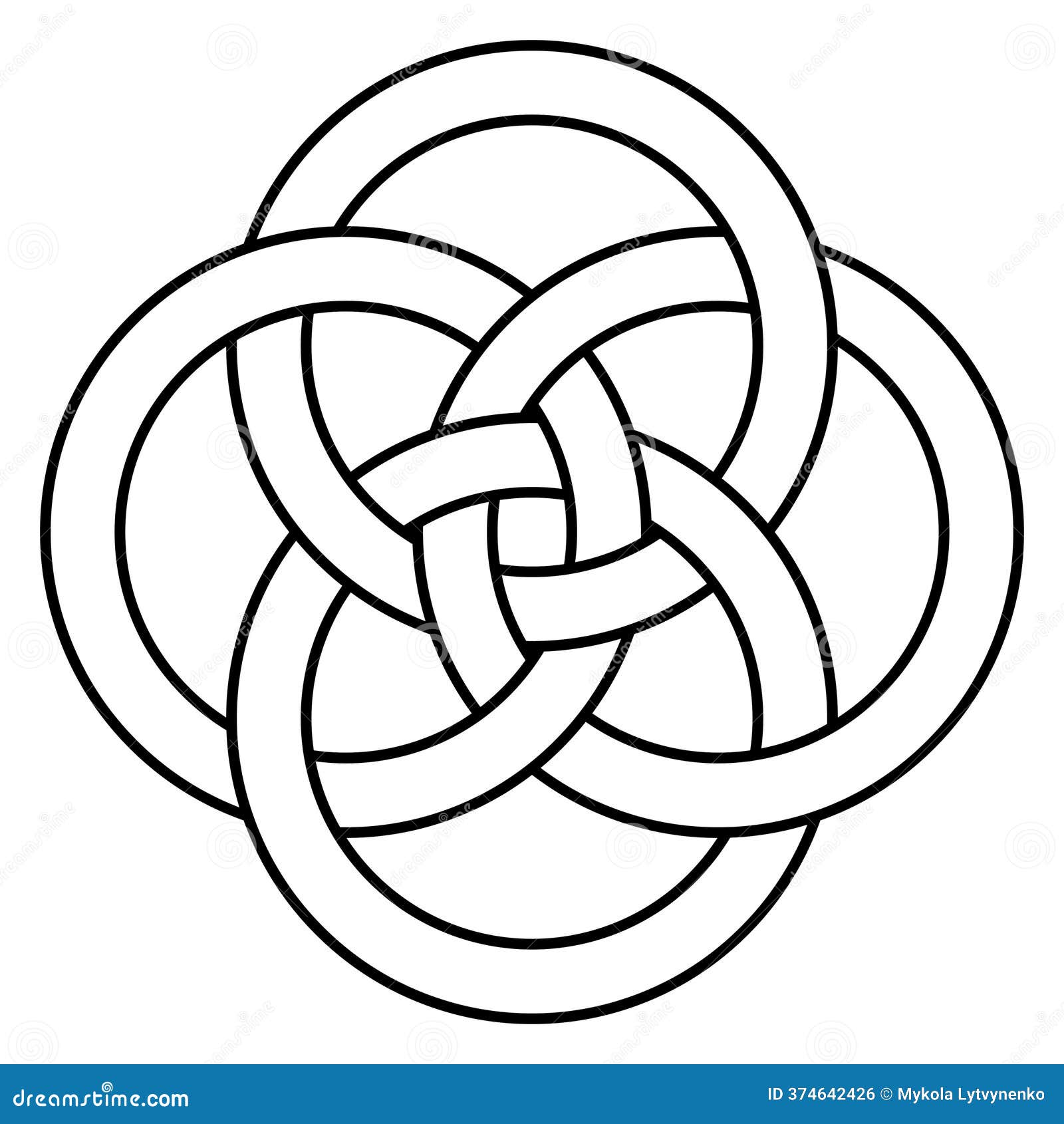 Unity Knot Black White Symbol Vector Illustration | CartoonDealer.com ...