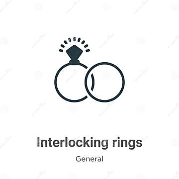 Interlocking Rings Vector Icon on White Background. Flat Vector ...