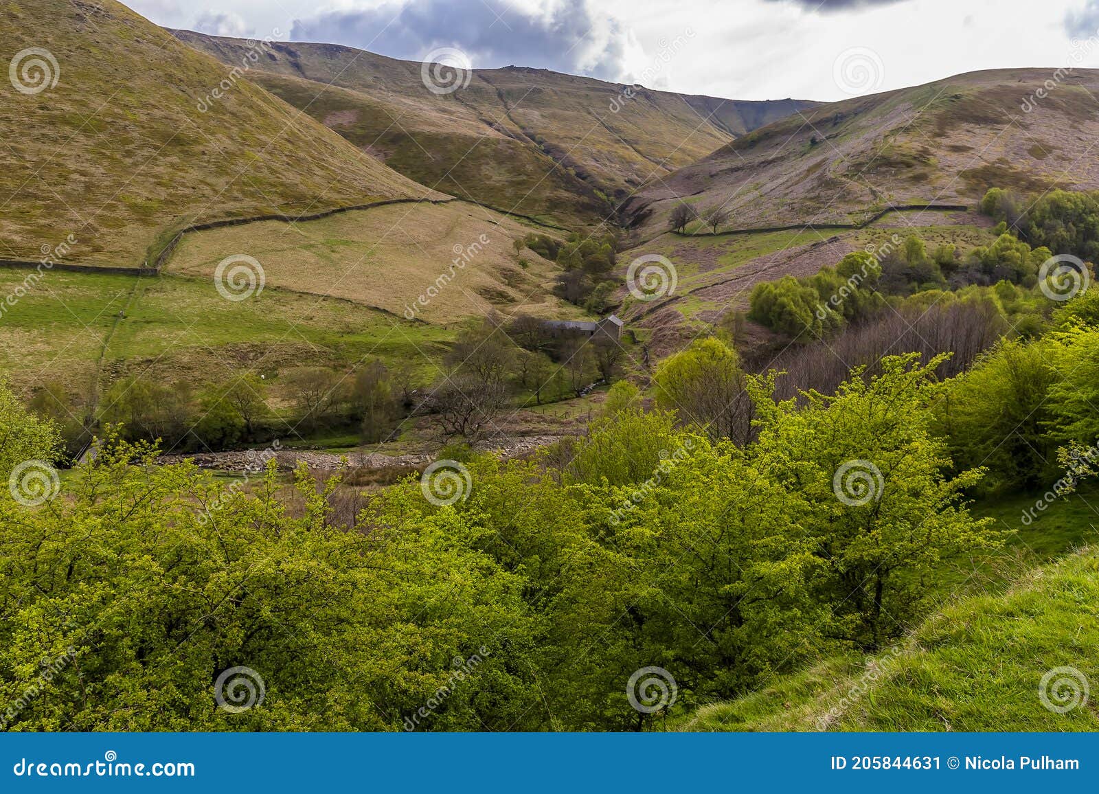 Interlocking Spurs of a River Valley in the Dark Peak in Derbyshire, UK ...