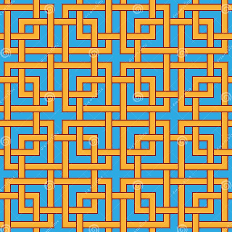 Interlocking Square Seamless Pattern. Geometric Style Tapestry, Textile ...