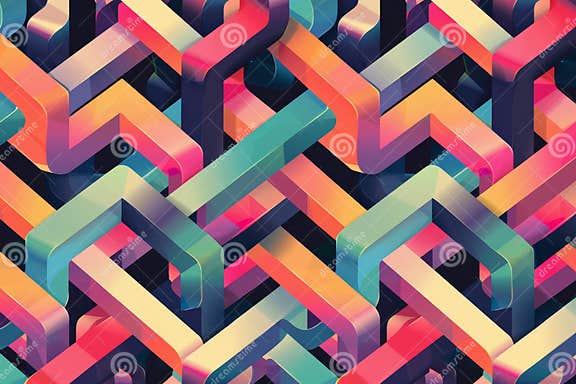 Interlocking Squares Form a Vibrant and Colorful Geometric Pattern ...