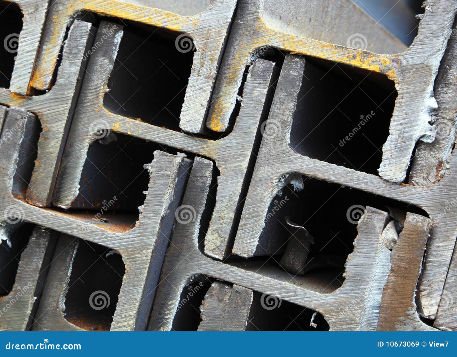 Interlocking steel beams stock image. Image of metal - 10673069