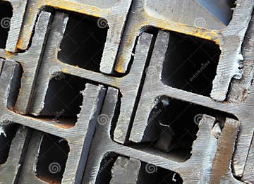 Interlocking steel beams stock image. Image of metal - 10673069