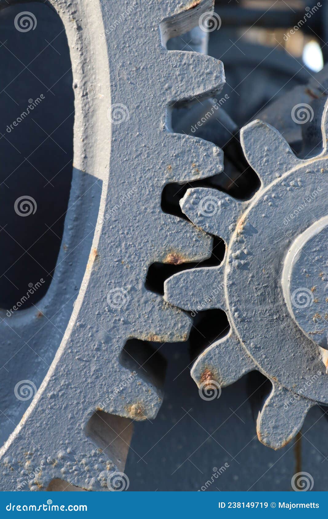 Interlocking Teeth of Gray Painted Iron Gears Stock Image - Image of ...