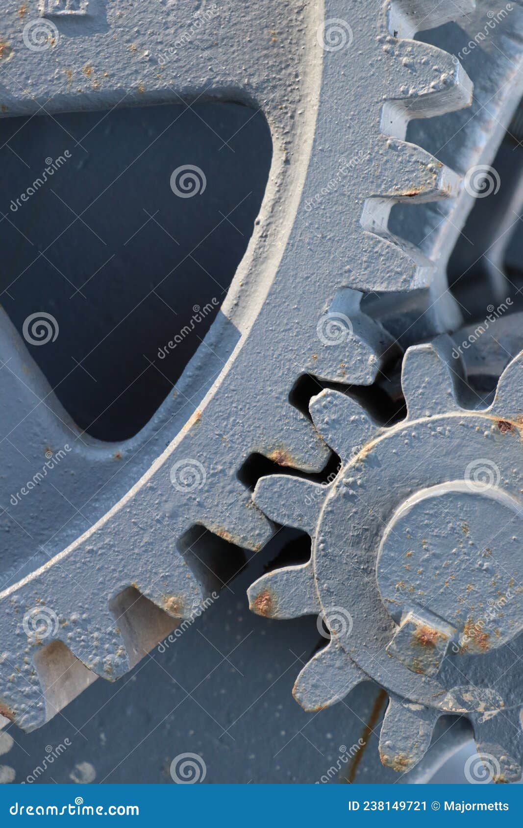 Interlocking Teeth of Gray Painted Iron Gears Stock Image - Image of ...