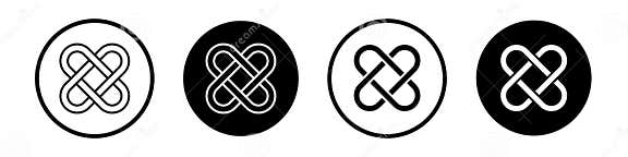 Interlocking Thin Line Vector Icon Set Stock Illustration ...