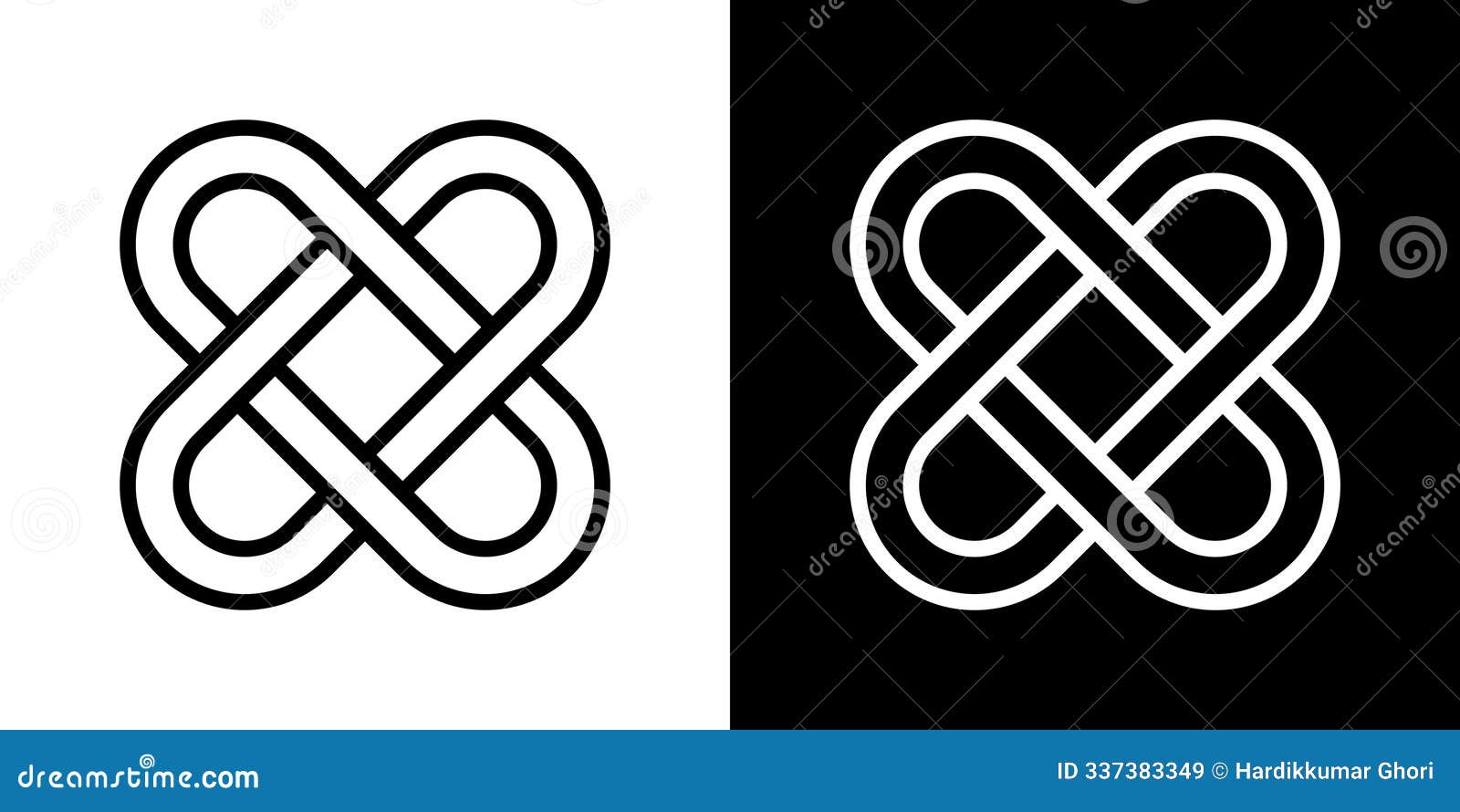 Interlocking Thin Line Vector Icon Set Stock Illustration ...
