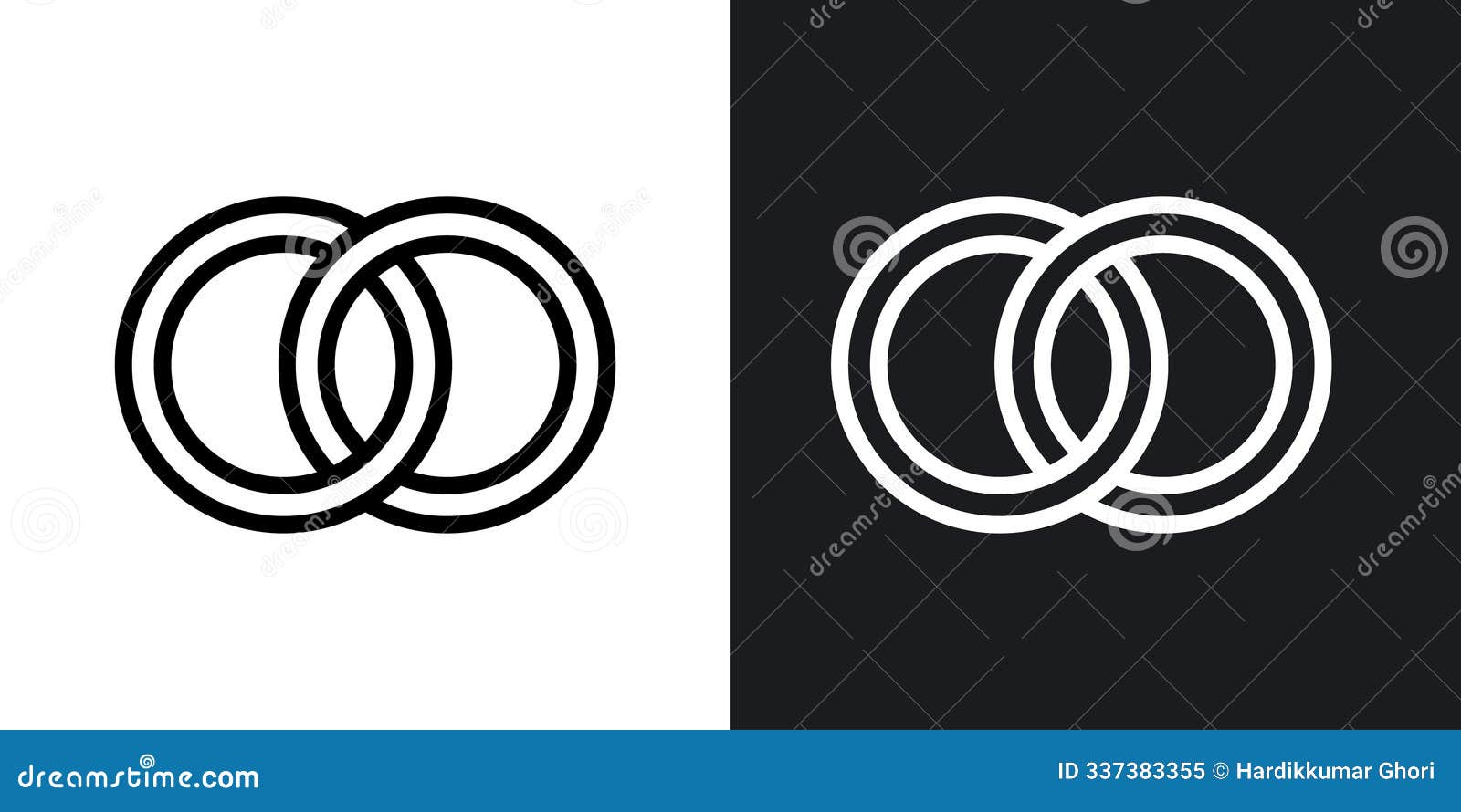 Interlocking Thin Line Vector Icon Set Stock Illustration ...