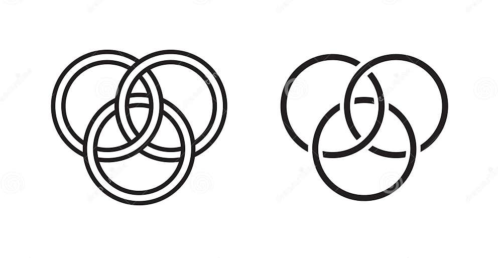 Interlocking Thin Line Vector Icon Set Stock Illustration ...