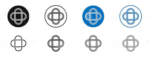 Interlocking Thin Line Vector Icon Set Stock Vector - Illustration of ...