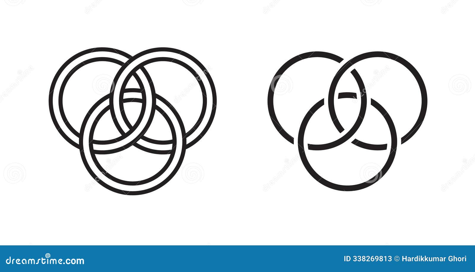 Interlocking Thin Line Vector Icon Set Stock Vector - Illustration of ...