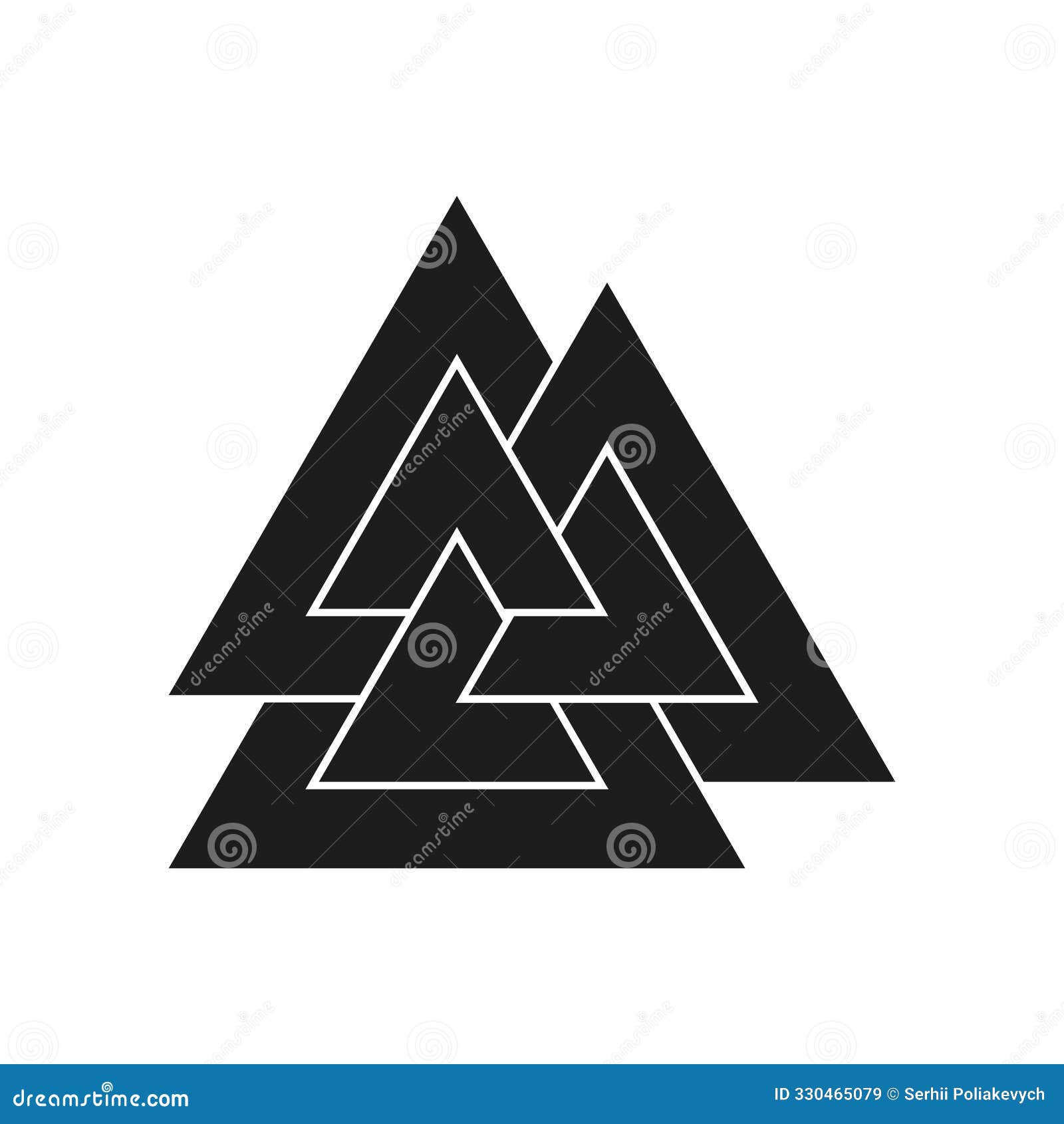 Interlocking Triangles Symbol. Black and White Design. Geometric Vector ...