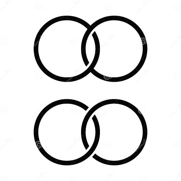 Interlocking or Wedding Ring Icon Isolated Vector Illustration Stock ...