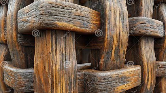 Interlocking Wooden Weave Pattern Stock Illustration - Illustration of ...