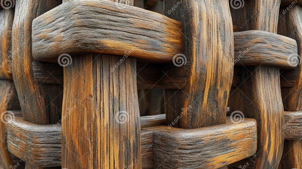 Interlocking Wooden Weave Pattern Stock Illustration - Illustration of ...