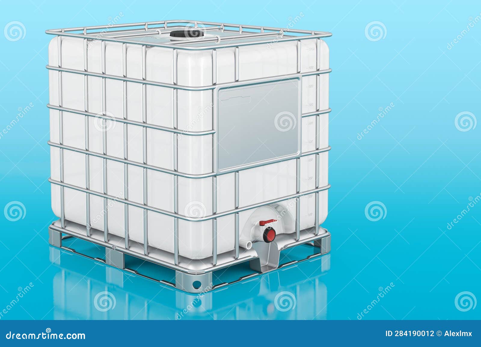 Blue Intermediate Bulk Container Closeup, 3D Rendering Royalty-Free ...