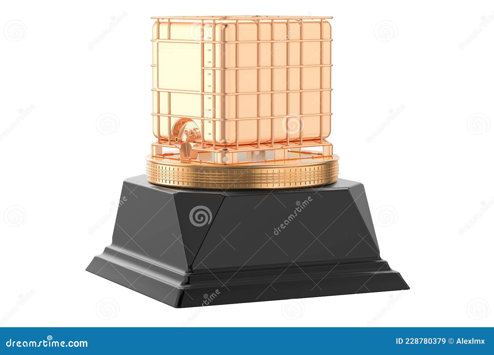 Intermediate Bulk Container Golden Award Concept. 3D Rendering Stock ...