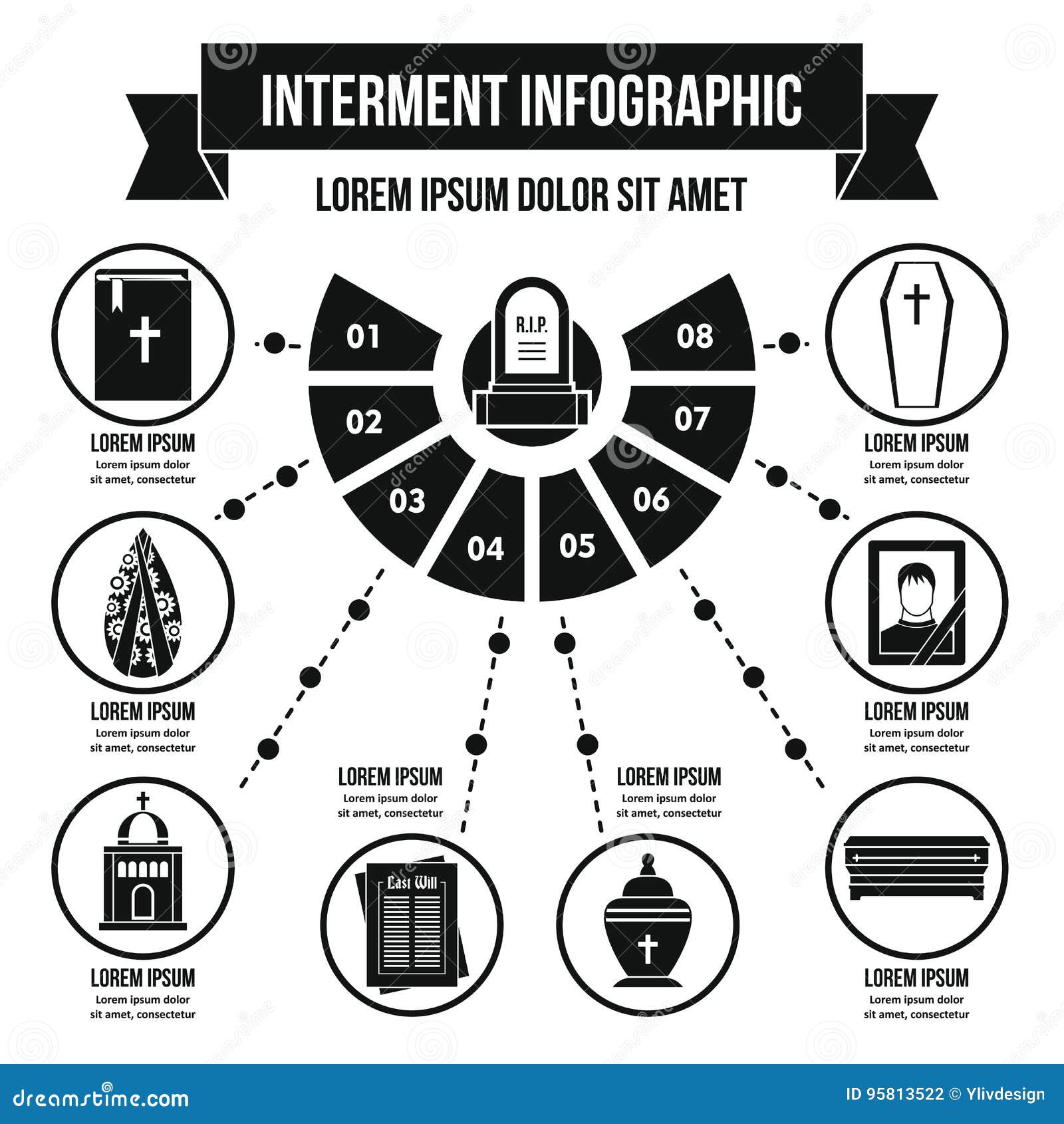 Interment Infographic Concept, Simple Style Stock Vector - Illustration ...