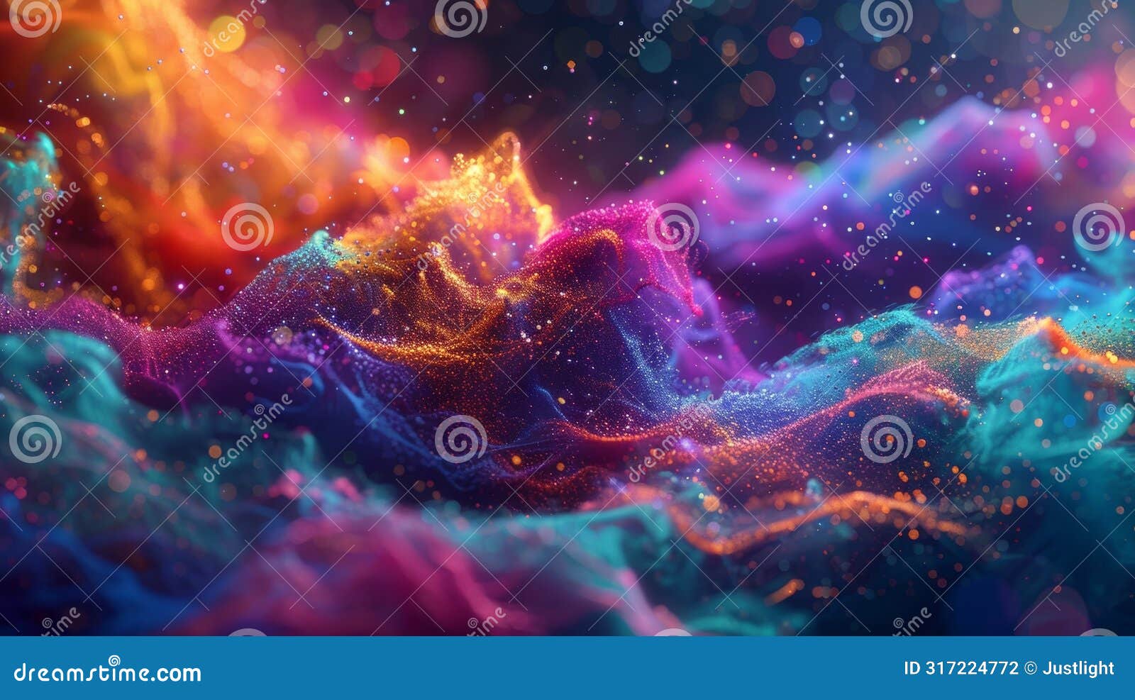 An Intermingling of Vibrant Hues and Glittering Particles Creating a ...