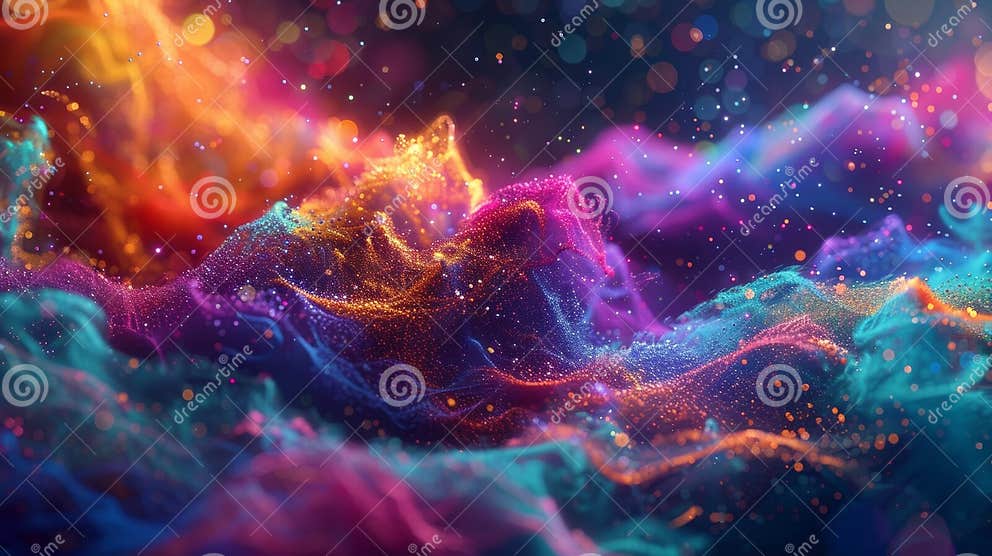 An Intermingling of Vibrant Hues and Glittering Particles Creating a ...