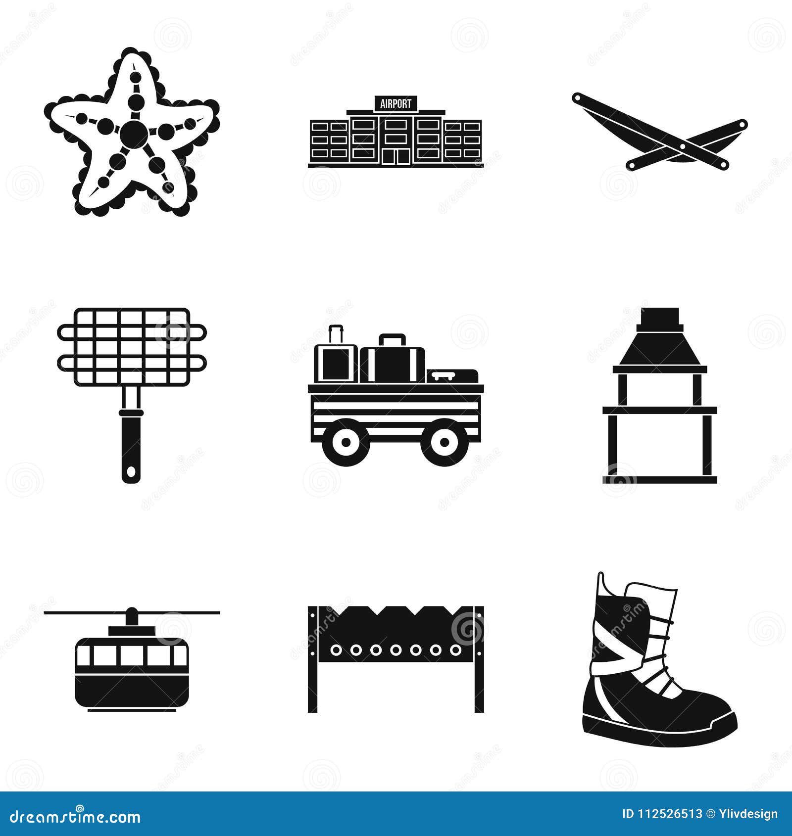 Intermission Icons Set, Simple Style Stock Vector - Illustration of ...